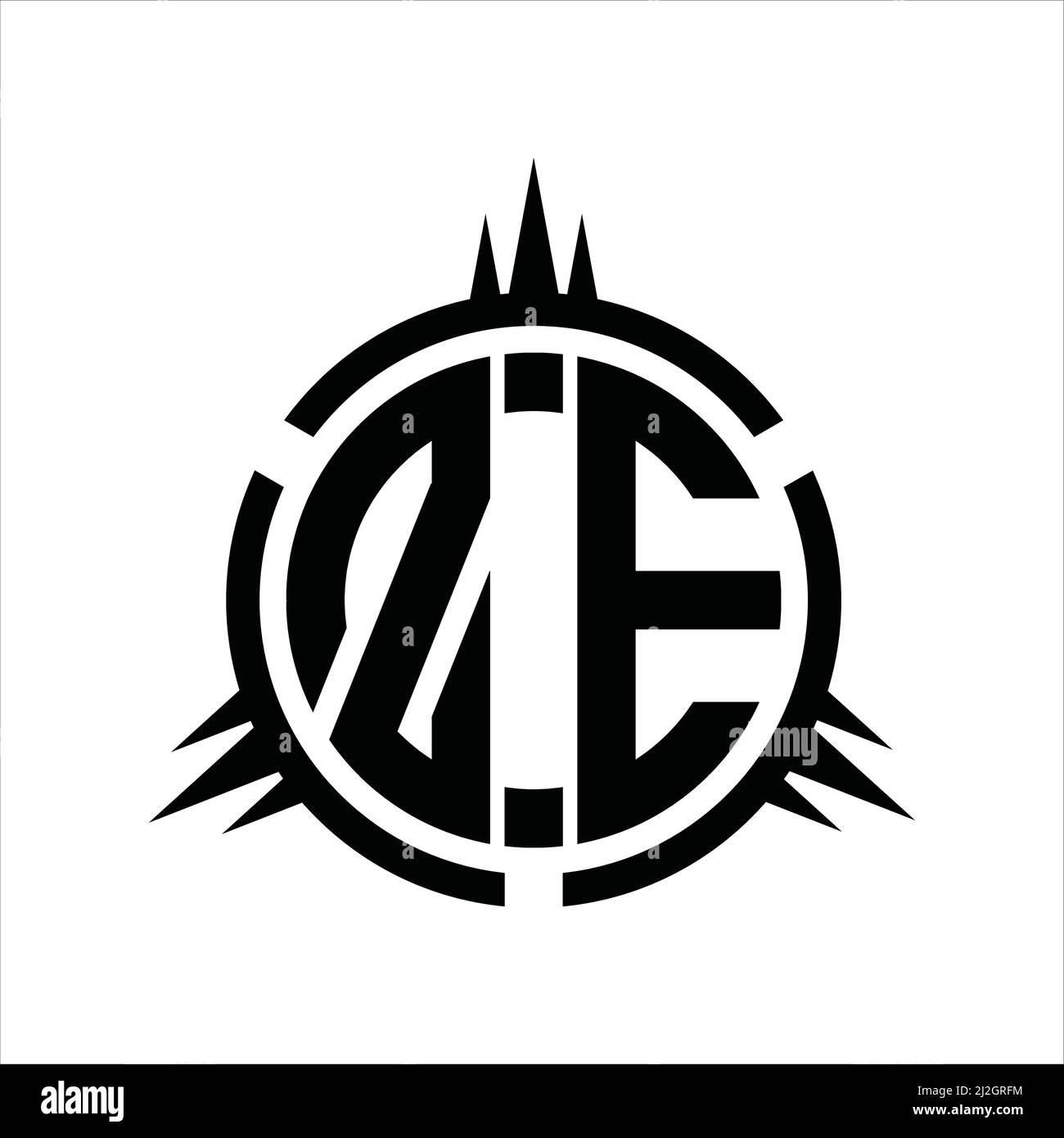 ZE Logo monogram isolated on circle element design template Stock ...