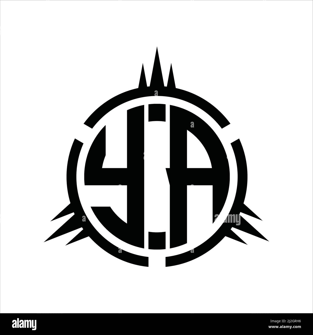 YA Logo monogram isolated on circle element design template Stock ...