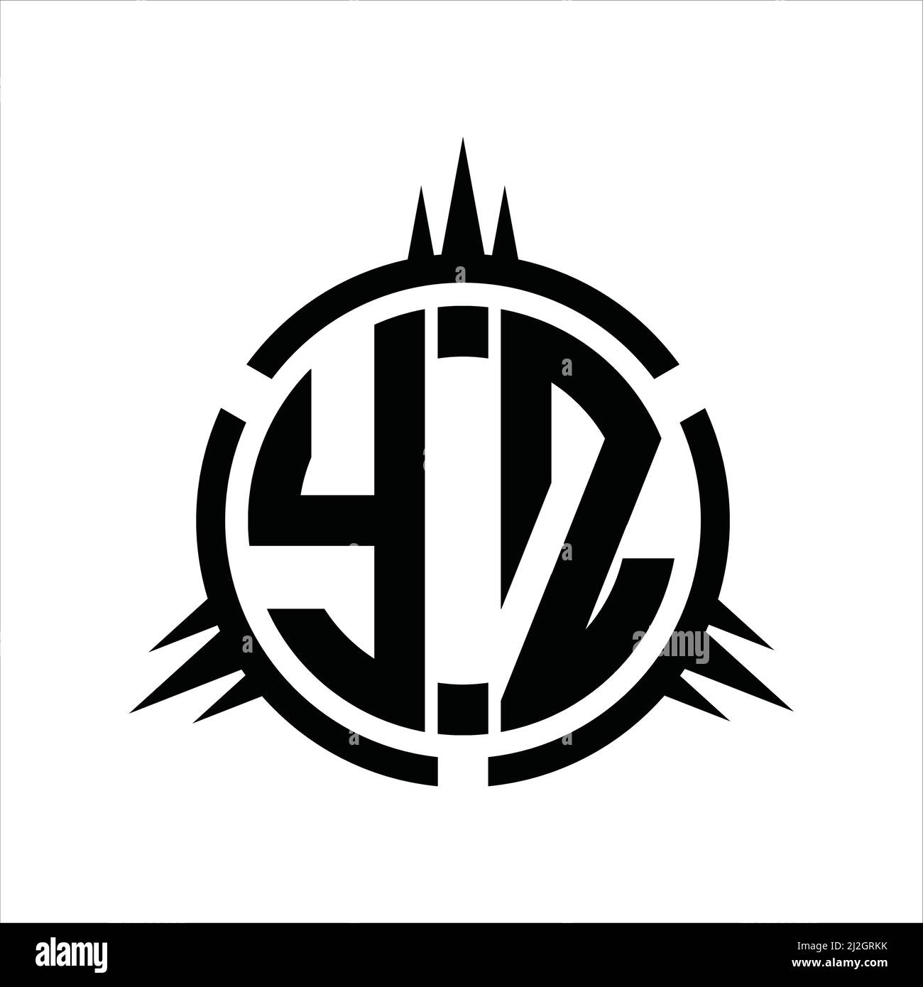 YZ Logo monogram isolated on circle element design template Stock ...