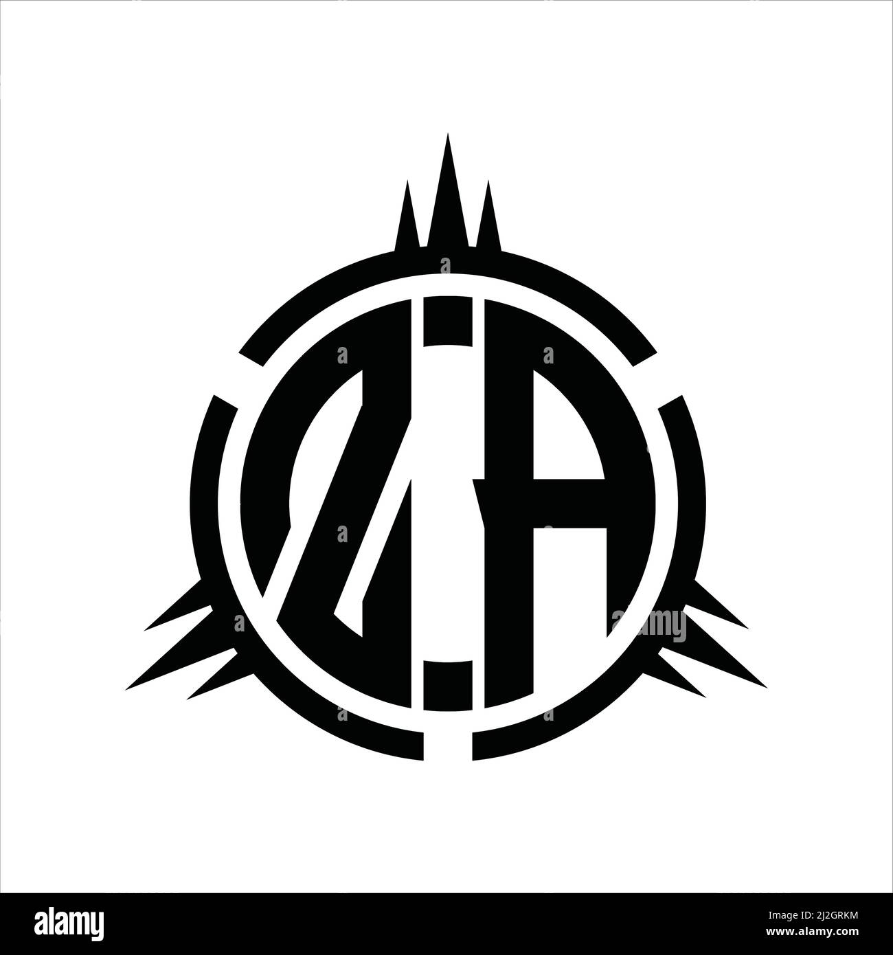 ZA Logo monogram isolated on circle element design template Stock ...