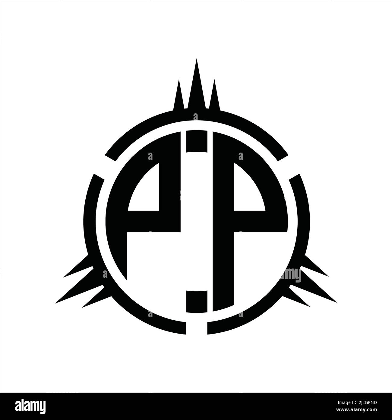 PP Logo monogram isolated on circle element design template Stock ...