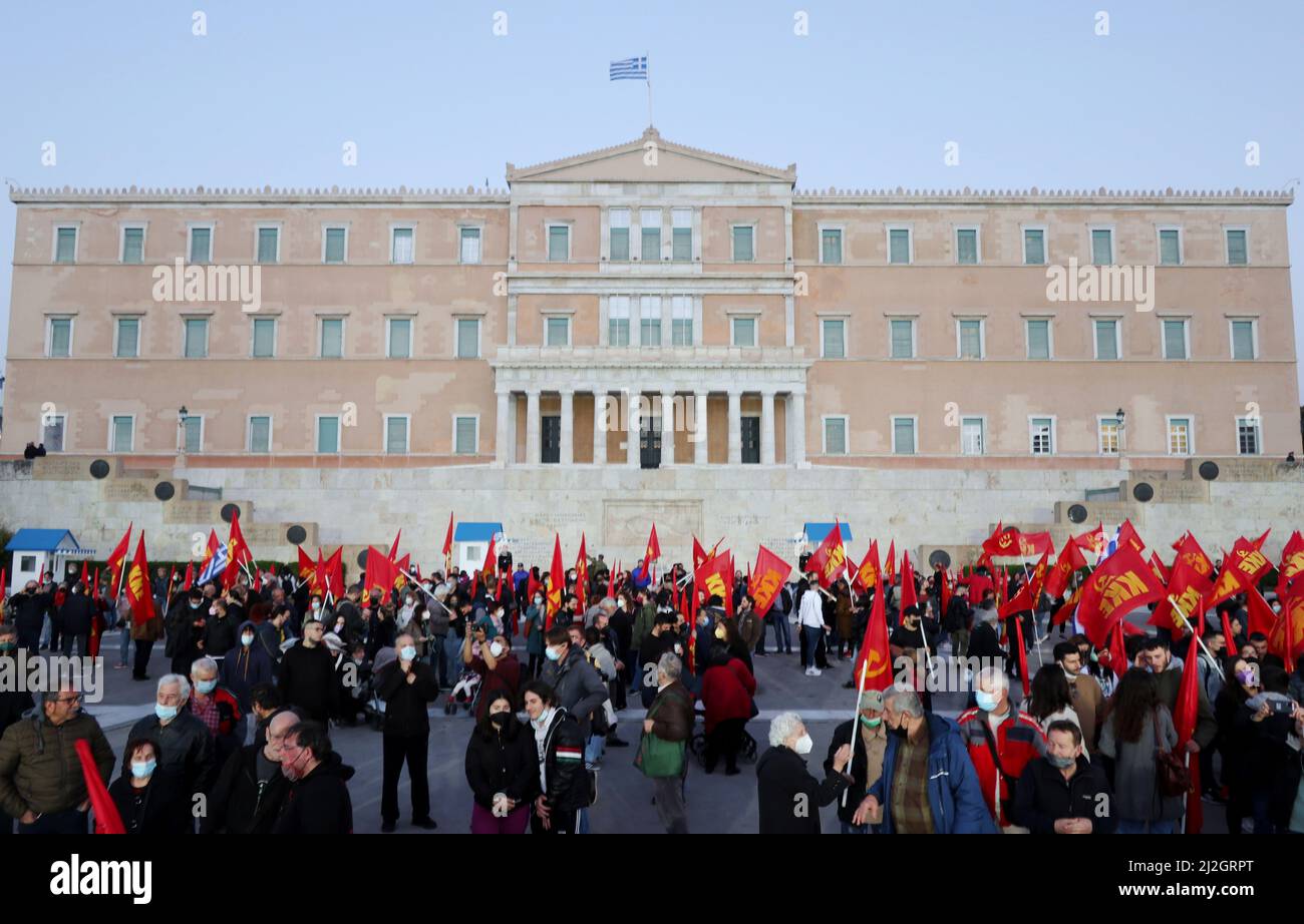 Greece athens hellenic parliament sintagma square kke communist hi-res ...