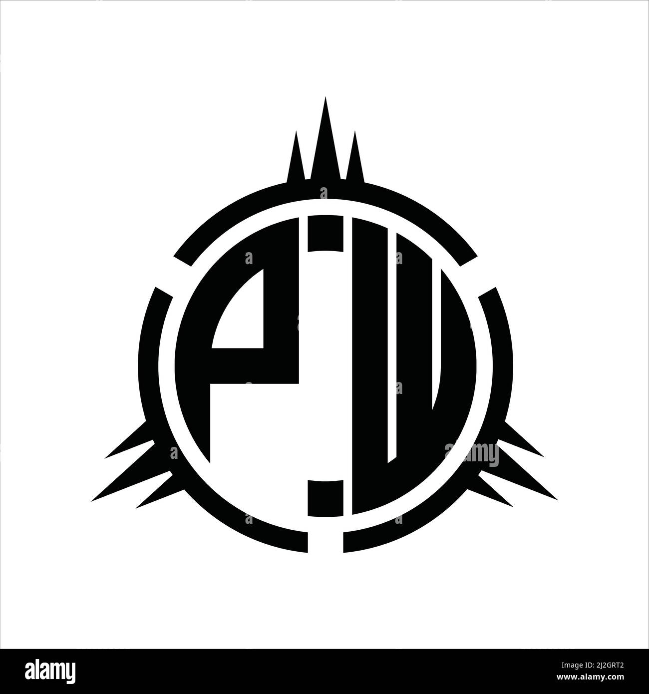 PW Logo monogram isolated on circle element design template Stock ...