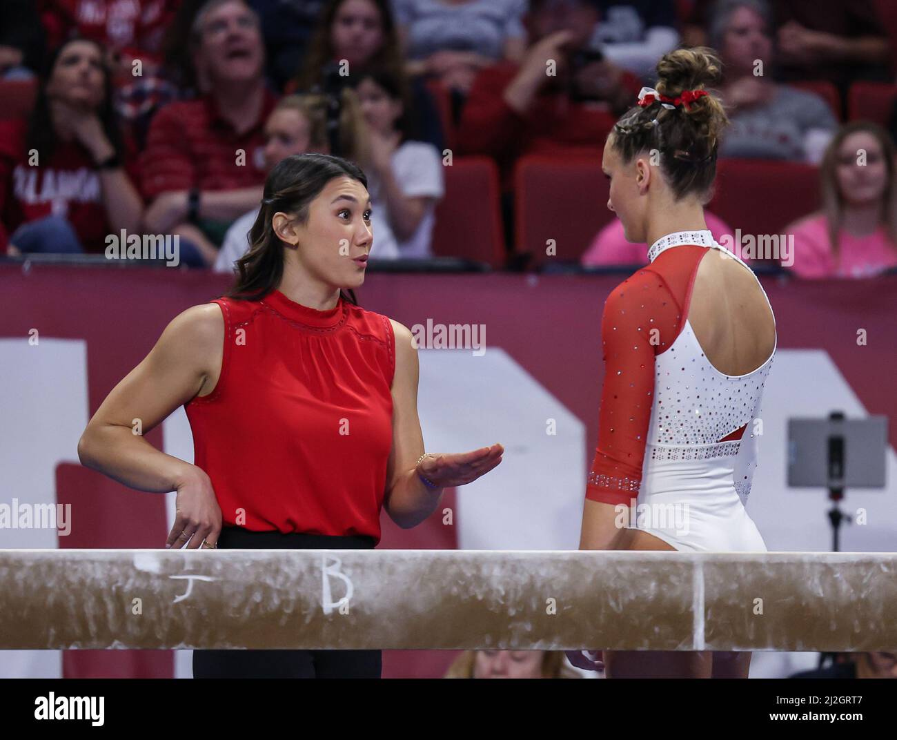 Norman, OK, USA. 31st Mar, 2022. Arkansas assistance coach Kyla Ross ...
