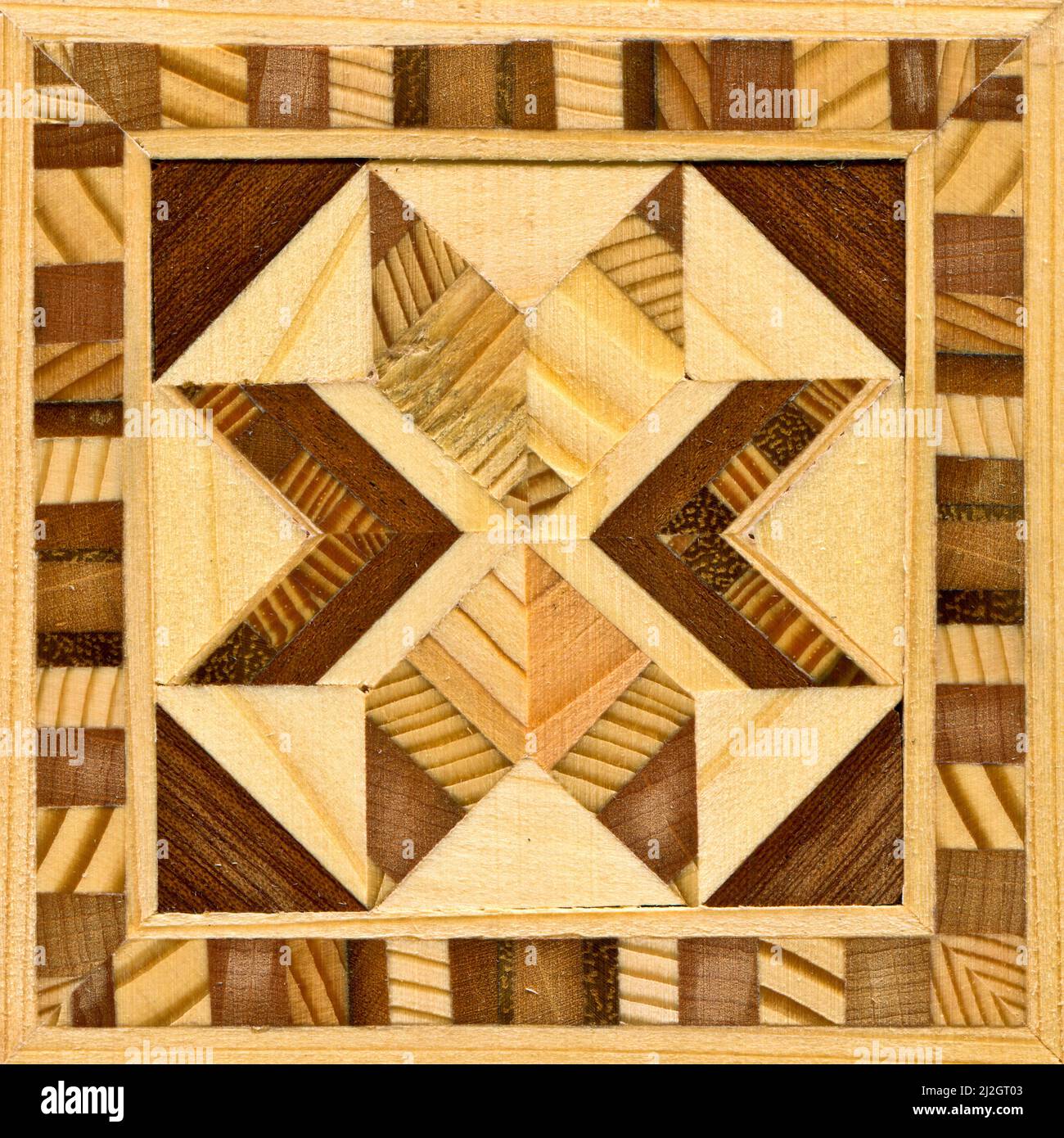 Wooden marquetry, patterns created from the combination of different ...