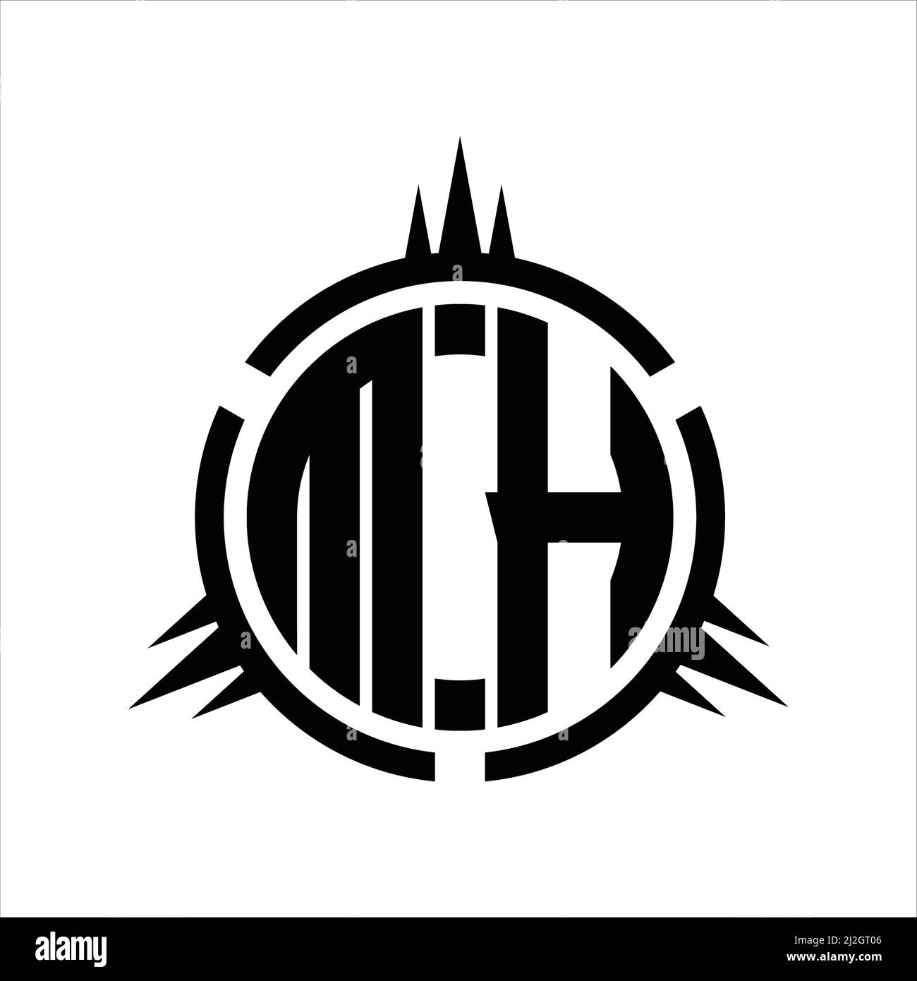 MH Logo monogram isolated on circle element design template Stock ...