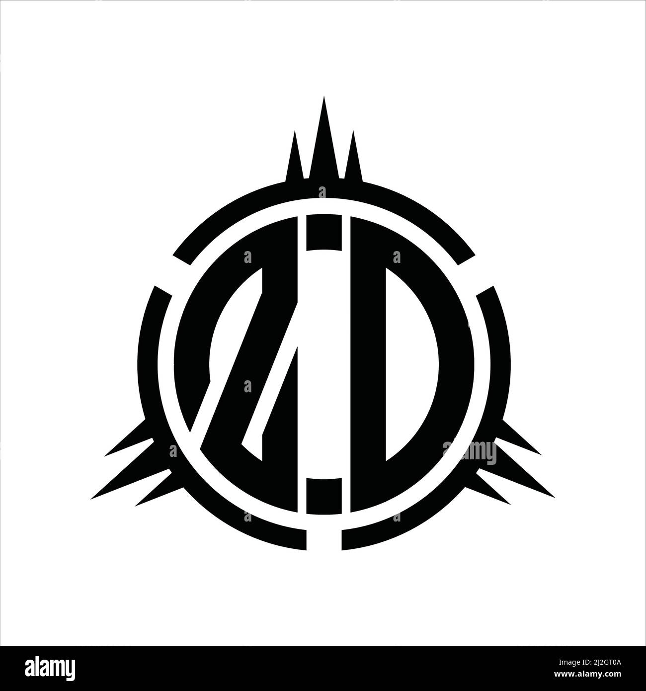 ZD Logo monogram isolated on circle element design template Stock ...