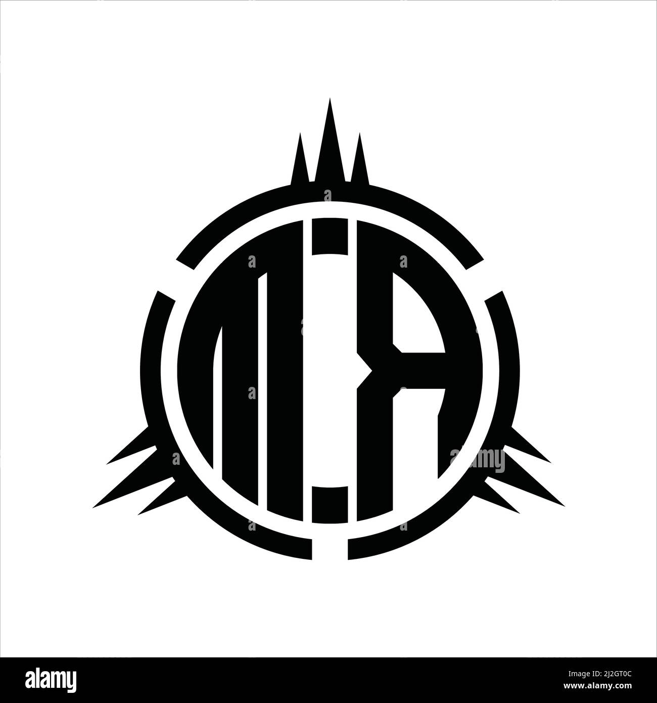 MR Logo monogram isolated on circle element design template Stock ...