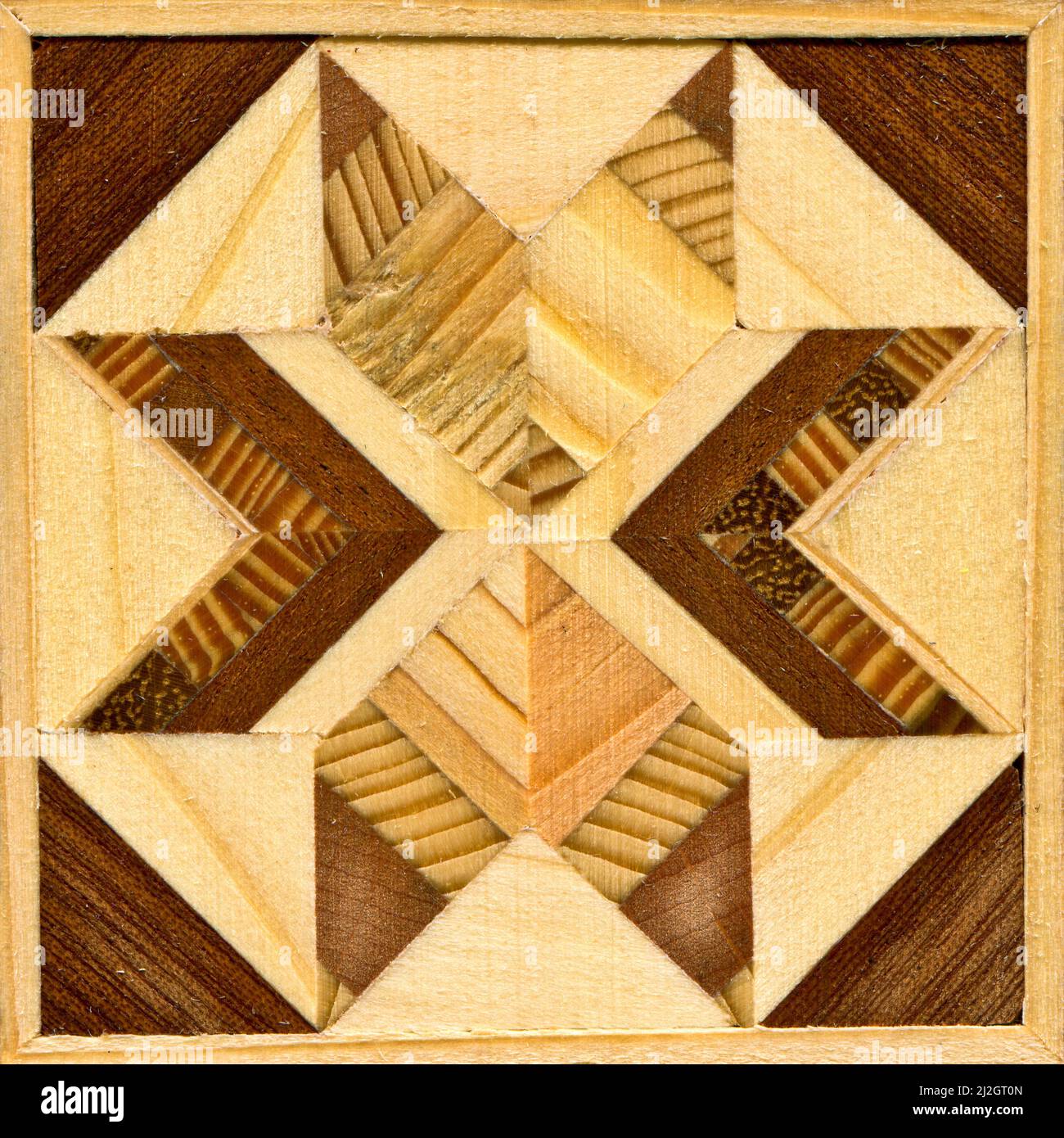 Wooden marquetry, patterns created from the combination of different ...