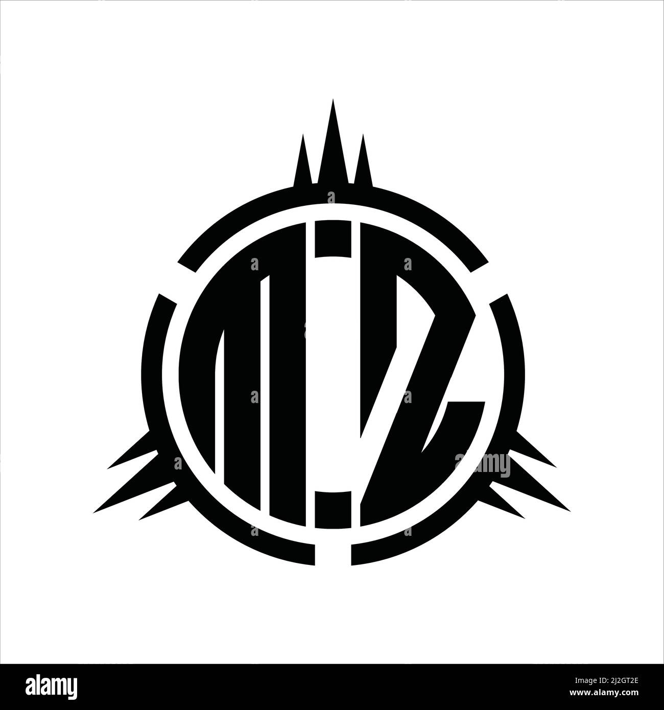 MZ Logo monogram isolated on circle element design template Stock ...