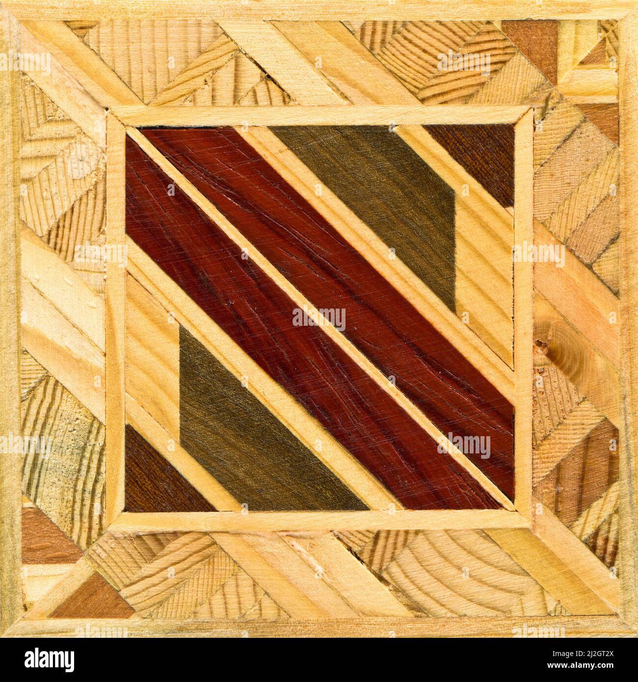 Wooden marquetry, patterns created from the combination of different ...