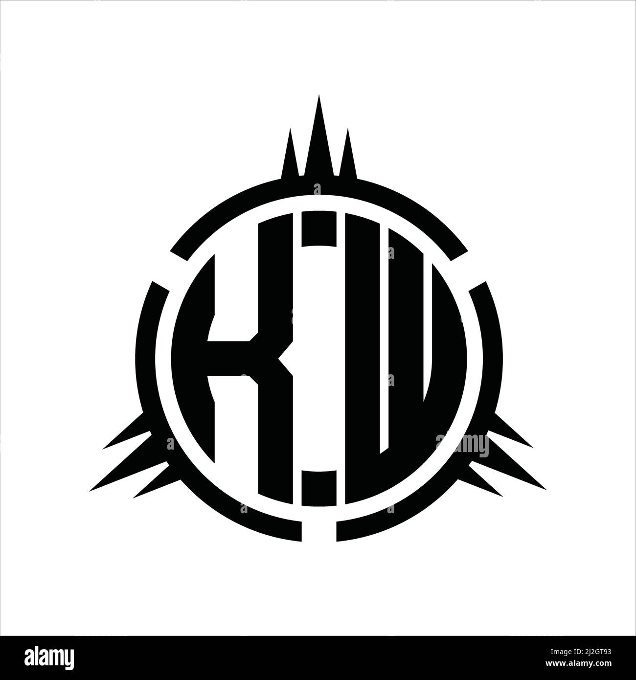 KW Logo monogram isolated on circle element design template Stock ...