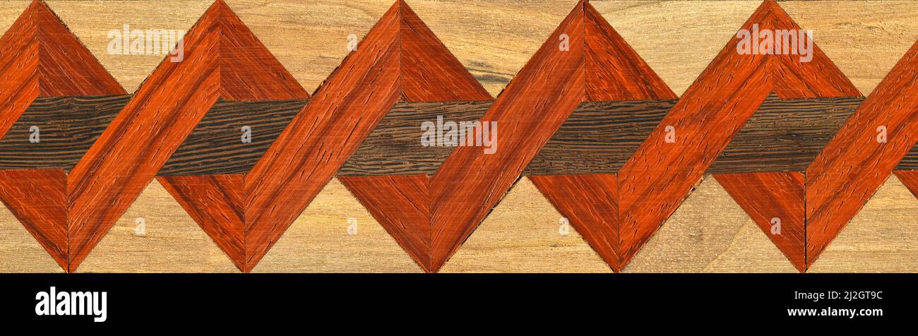 Wooden marquetry, patterns created from the combination of different ...