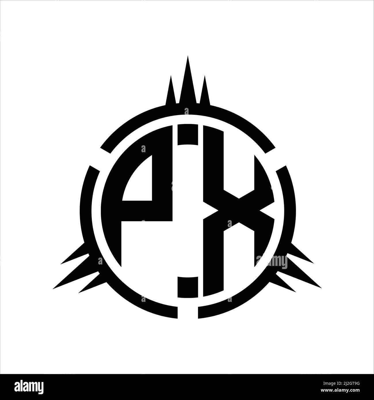 PX Logo monogram isolated on circle element design template Stock ...