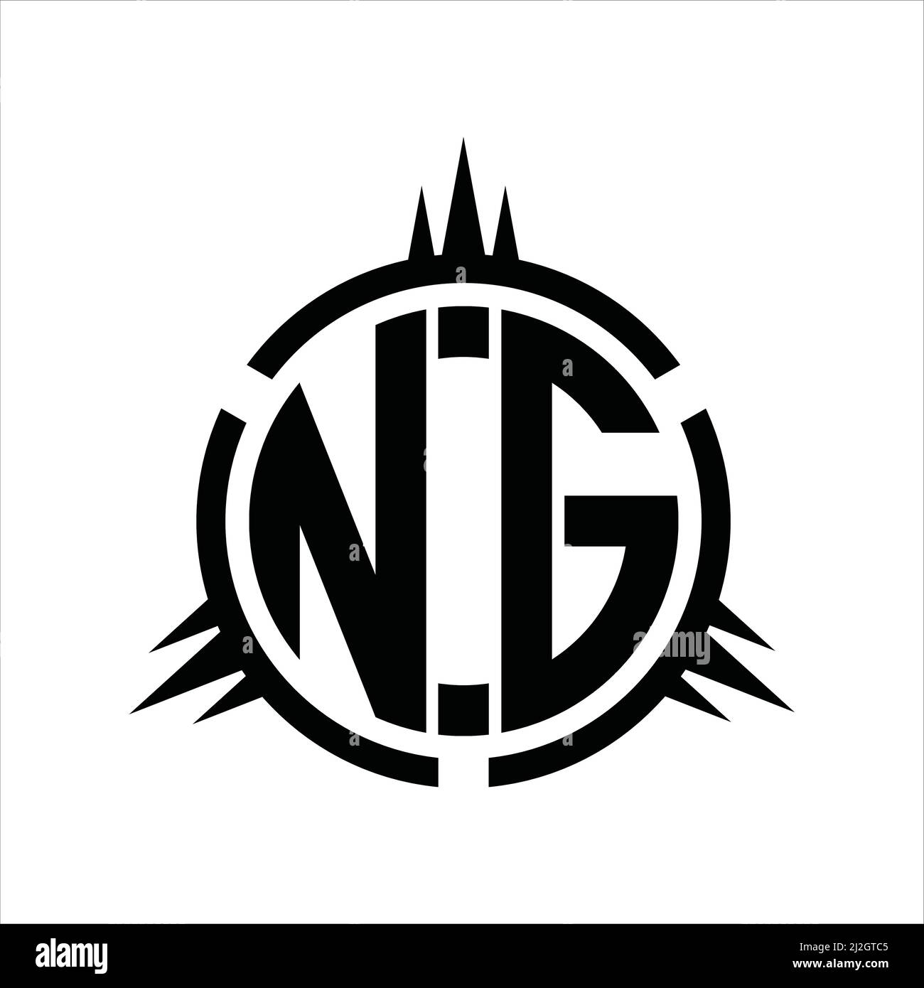 NG Logo monogram isolated on circle element design template Stock ...