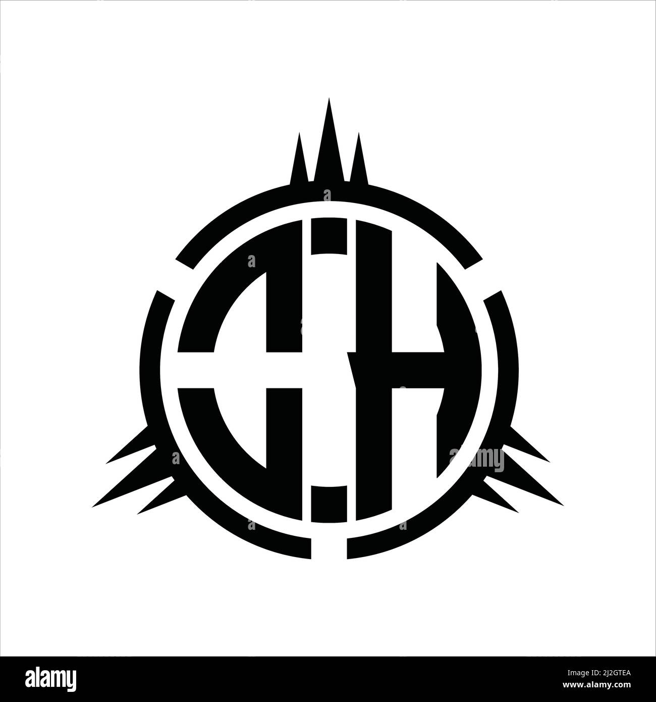 OH Logo monogram isolated on circle element design template Stock ...