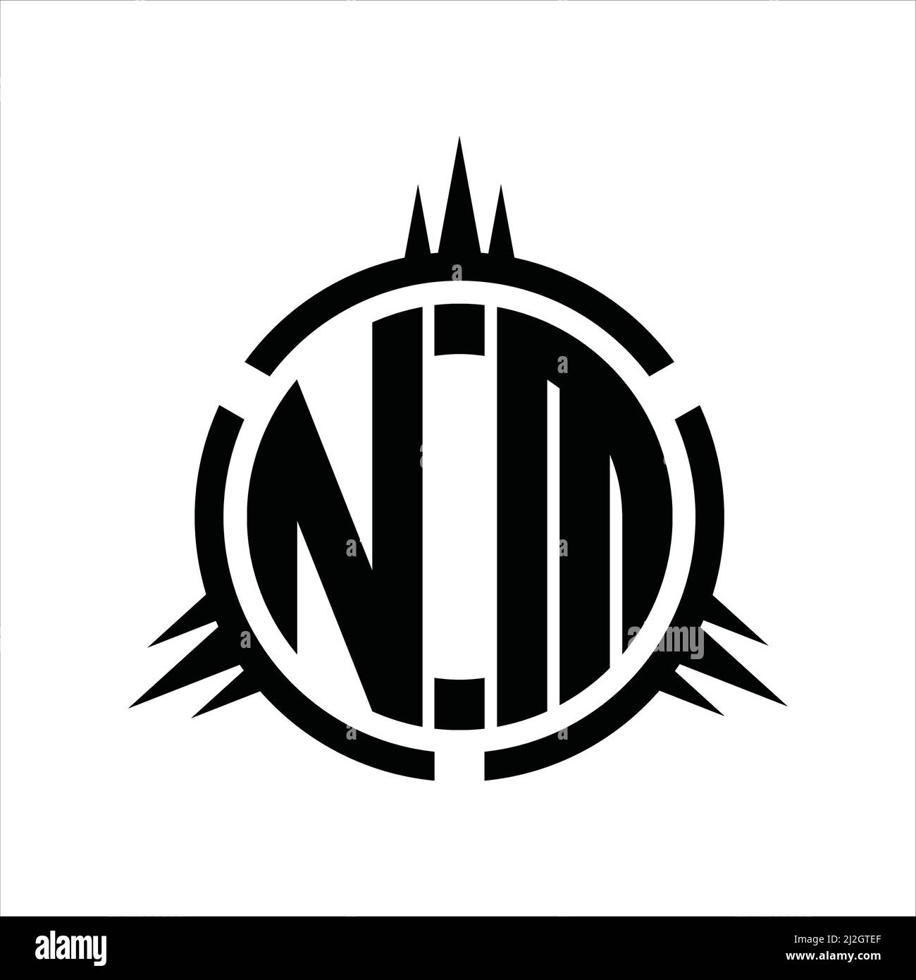NM Logo monogram isolated on circle element design template Stock ...