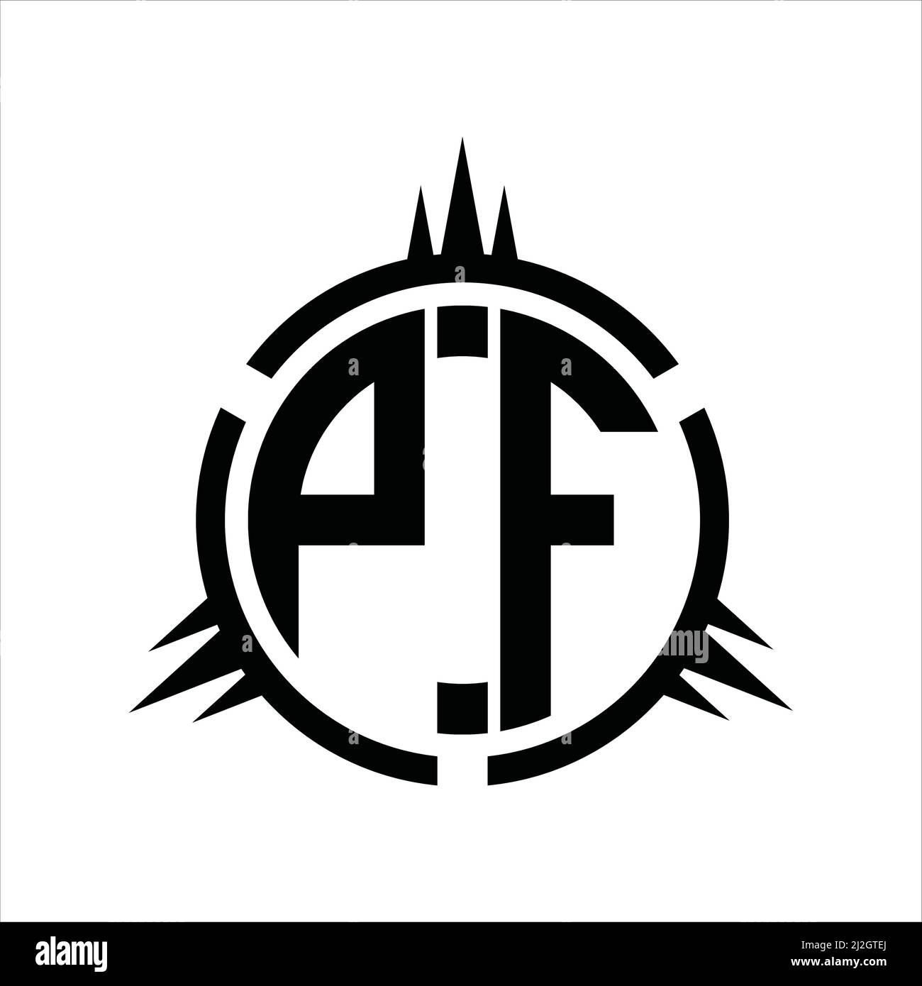 PF Logo monogram isolated on circle element design template Stock ...
