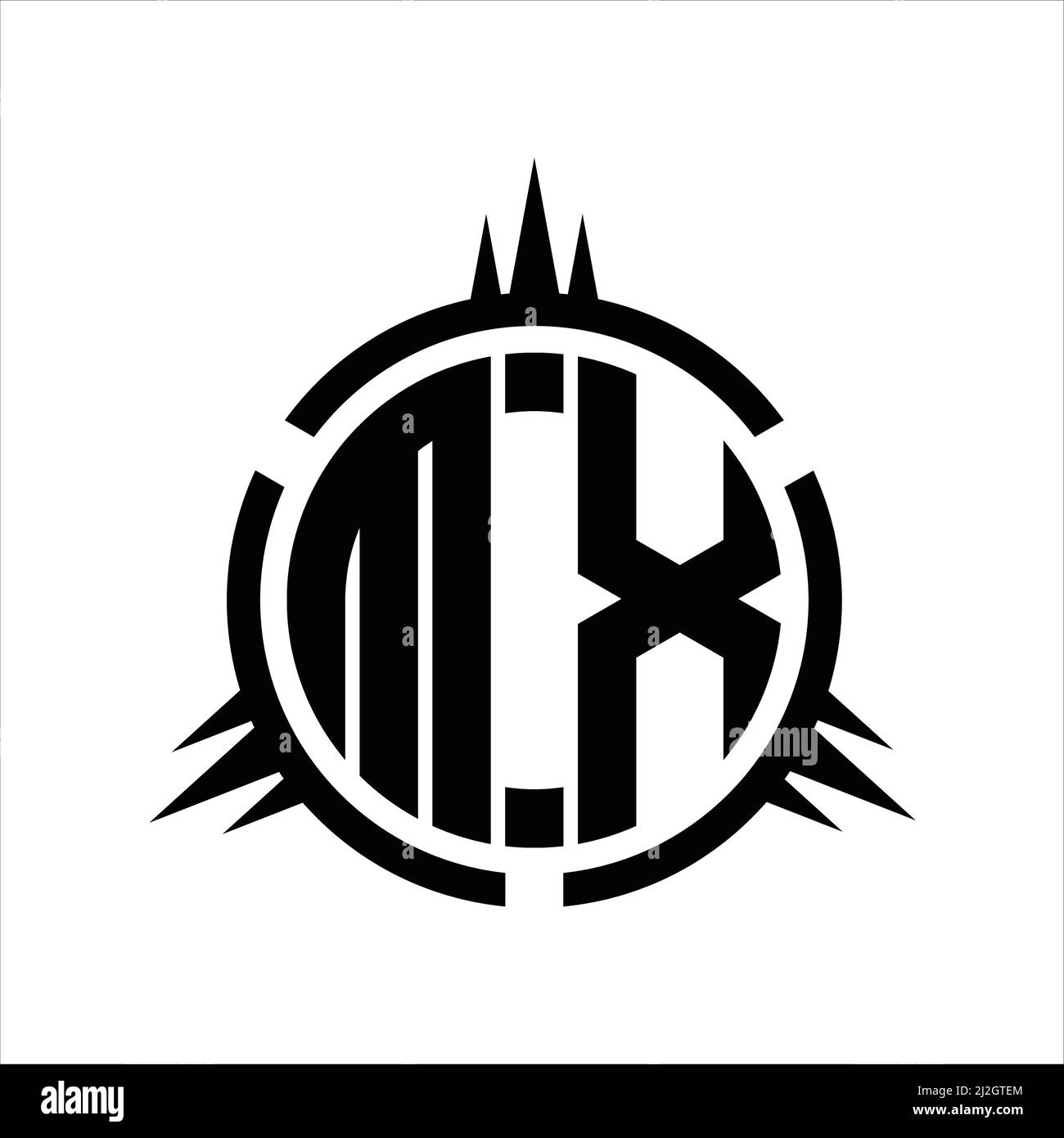 MX Logo monogram isolated on circle element design template Stock ...