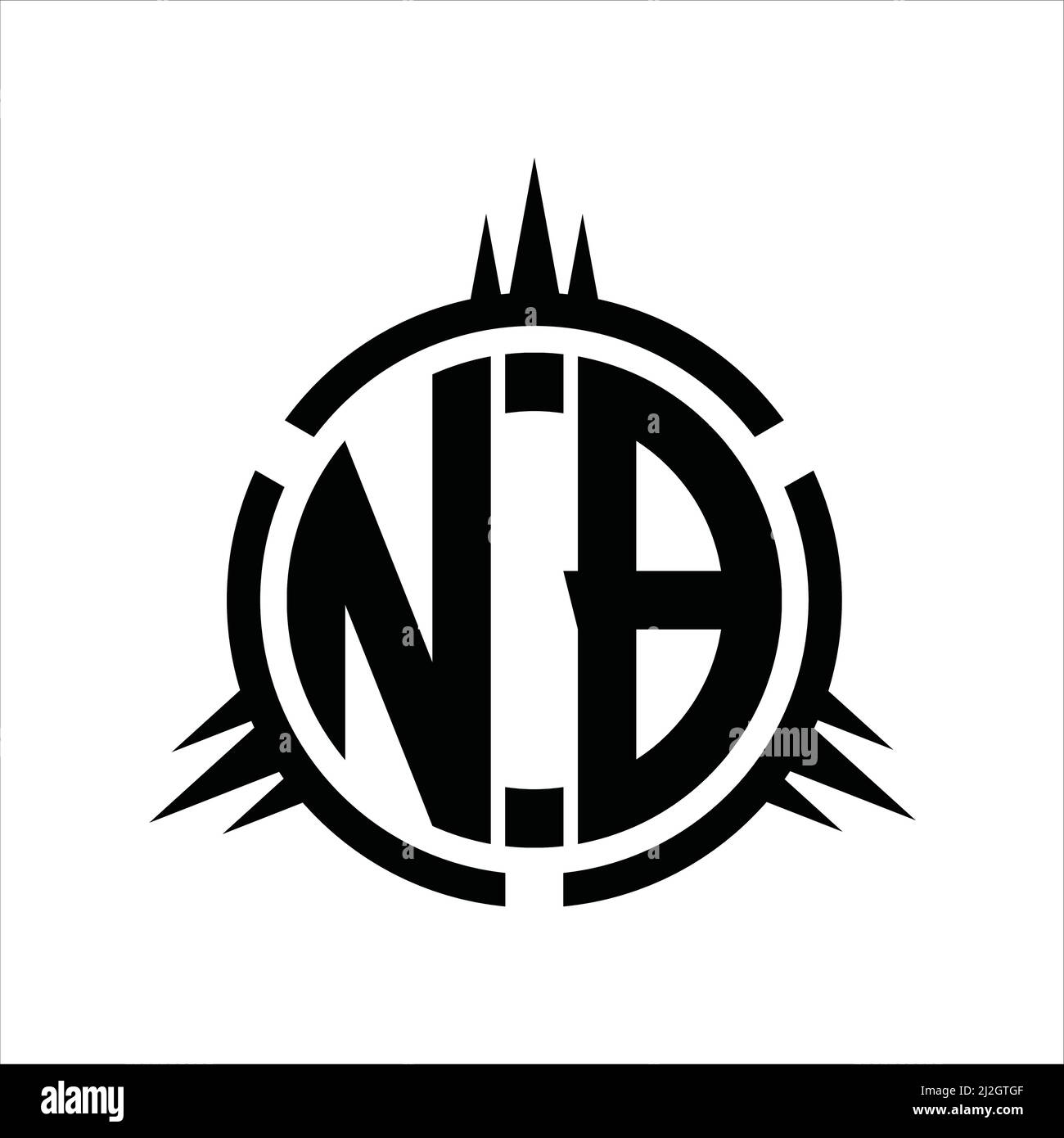 NB Logo monogram isolated on circle element design template Stock ...