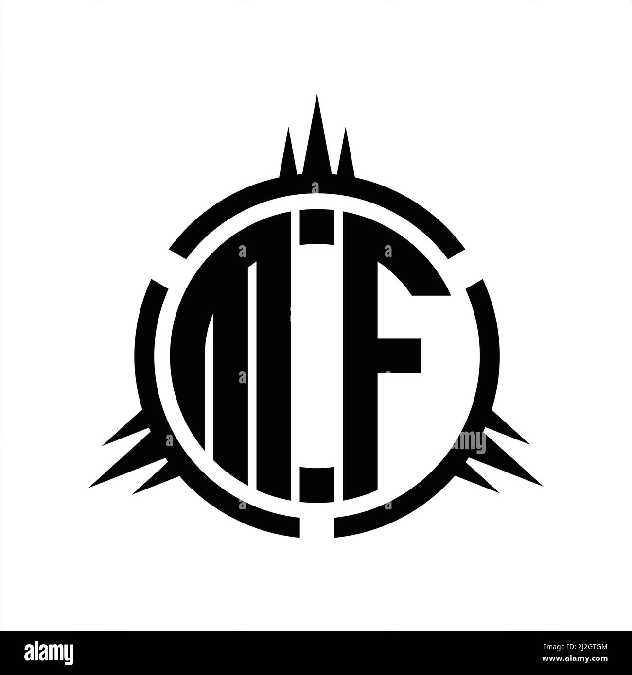 MF Logo monogram isolated on circle element design template Stock ...