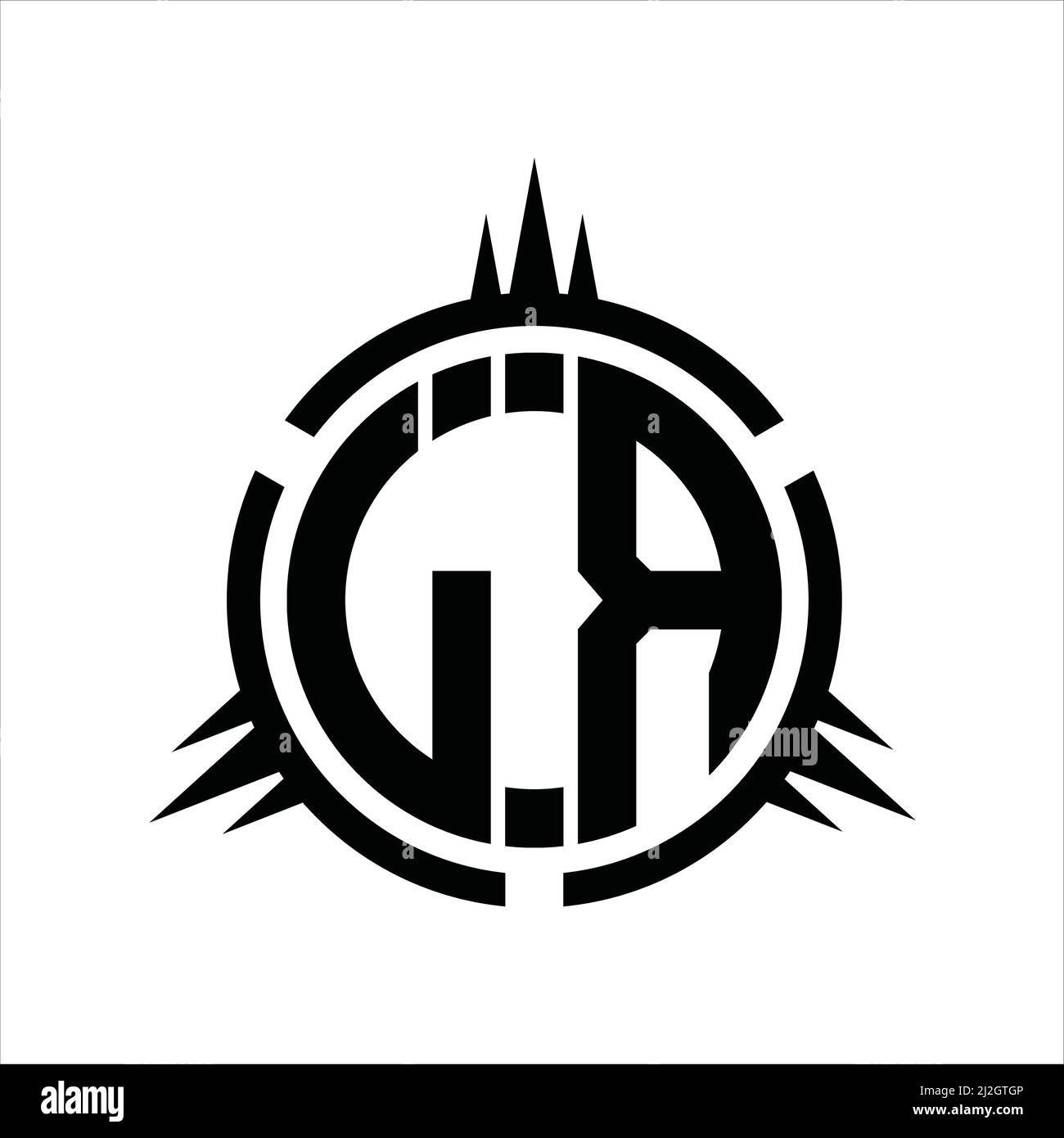 JR Logo monogram isolated on circle element design template Stock ...