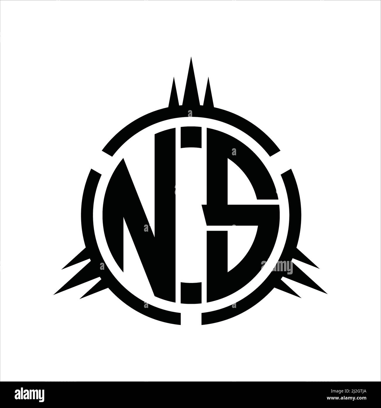 NS Logo monogram isolated on circle element design template Stock ...