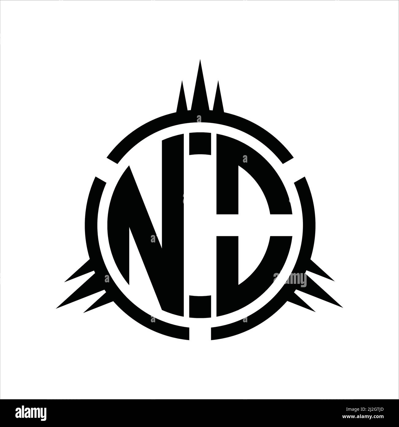 NO Logo monogram isolated on circle element design template Stock ...