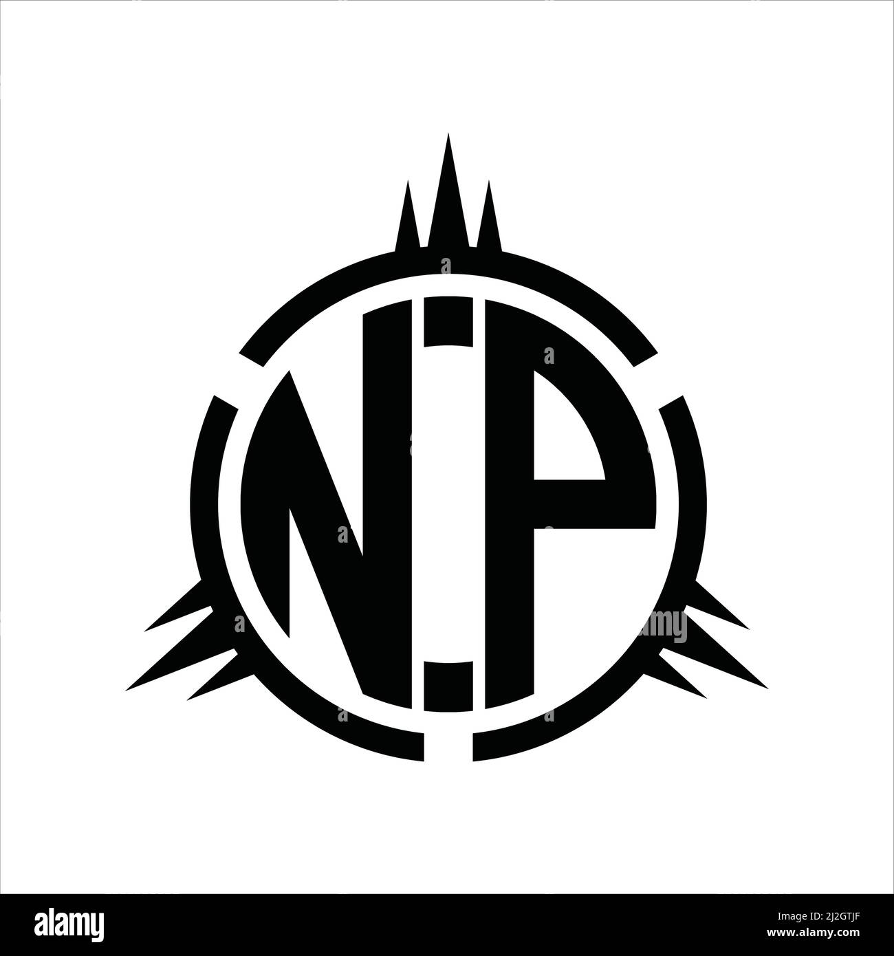NP Logo monogram isolated on circle element design template Stock ...