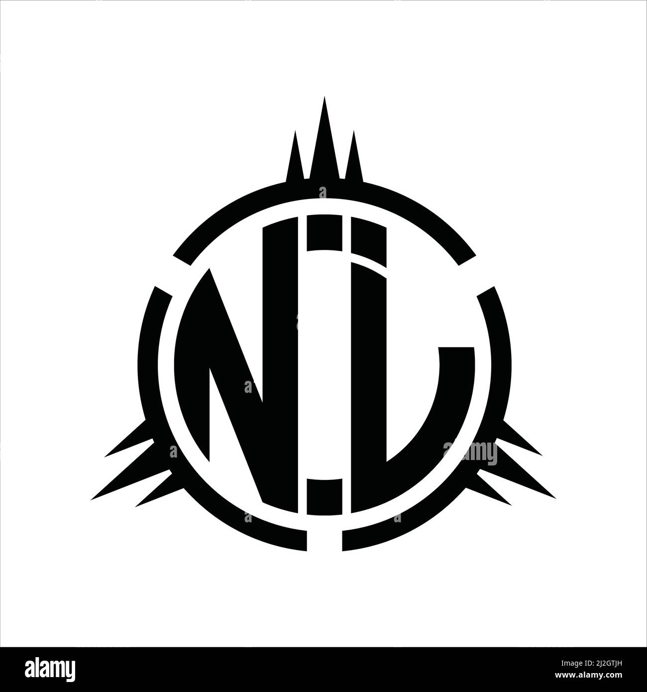 NJ Logo monogram isolated on circle element design template Stock ...