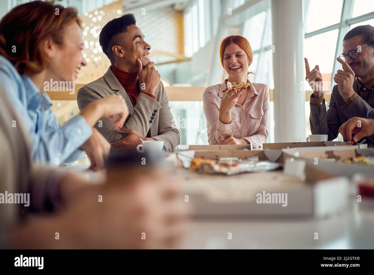 Colleagues having tea hi-res stock photography and images - Alamy