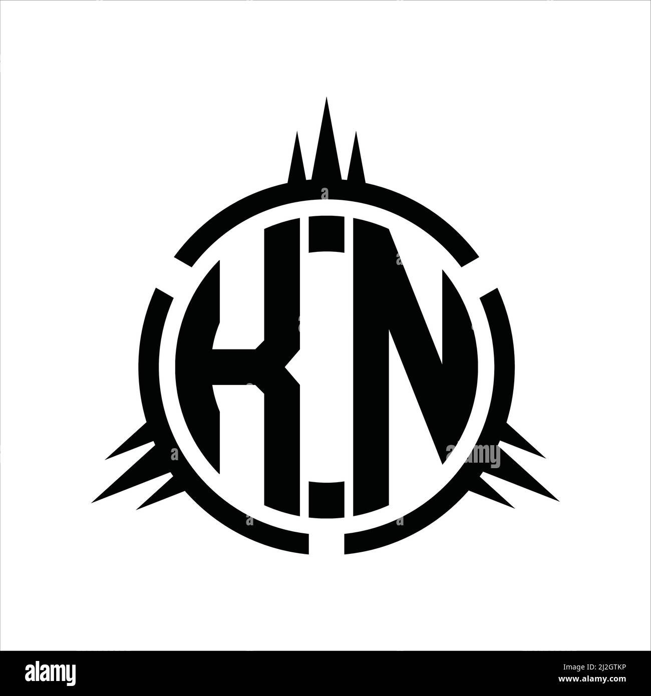 KN Logo monogram isolated on circle element design template Stock ...