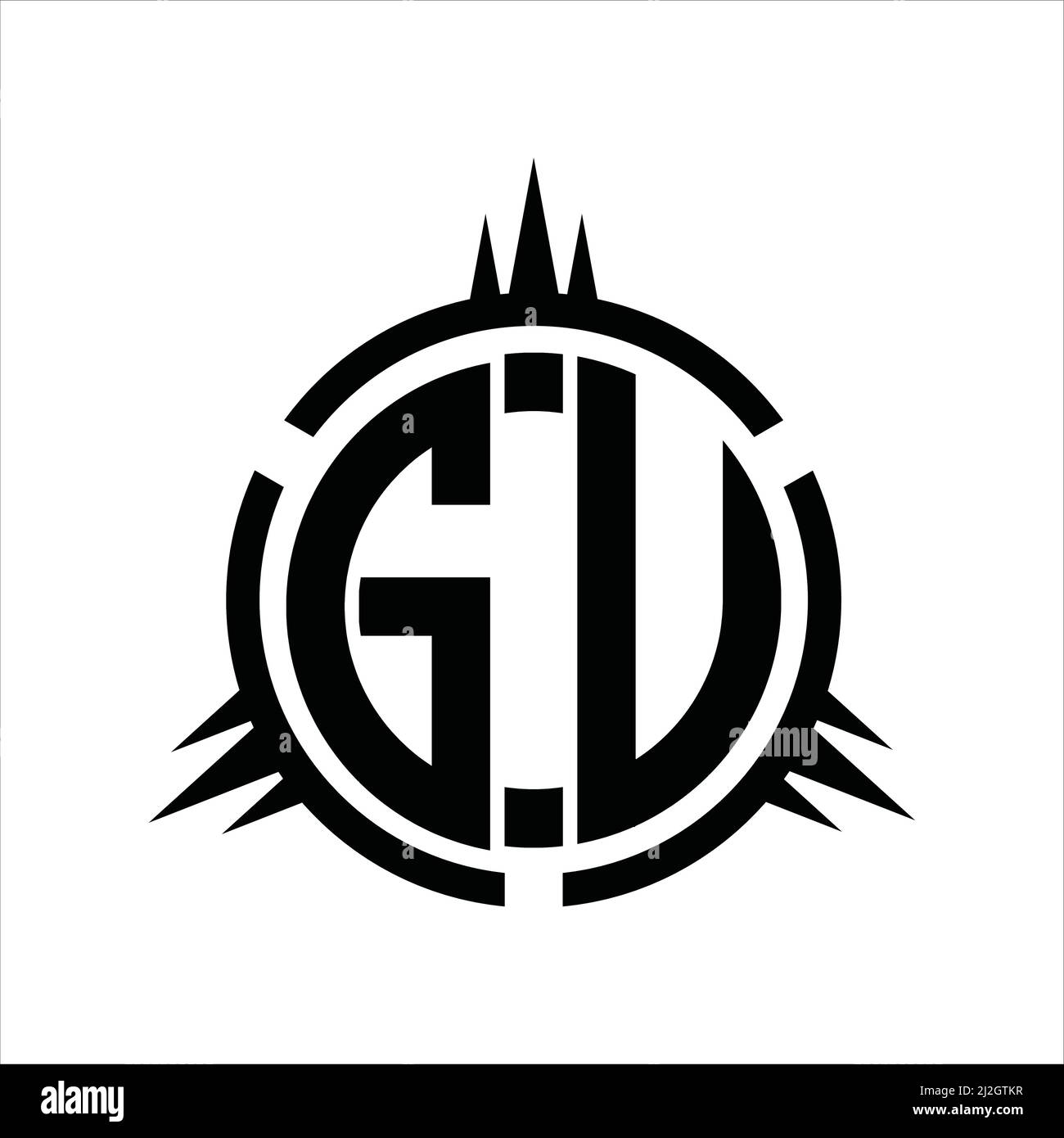 GU Logo monogram isolated on circle element design template Stock ...