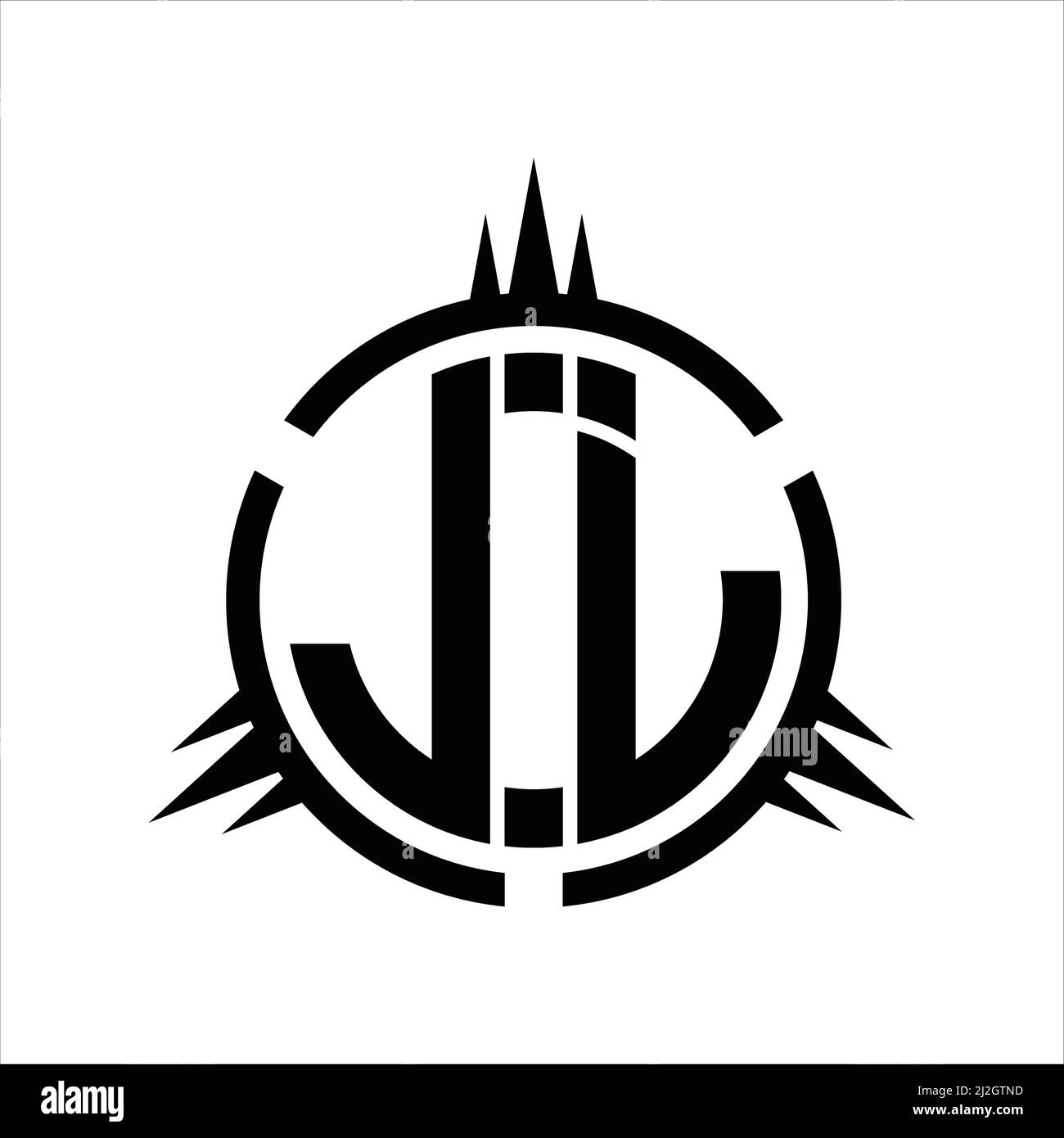 LJ Logo monogram isolated on circle element design template Stock ...