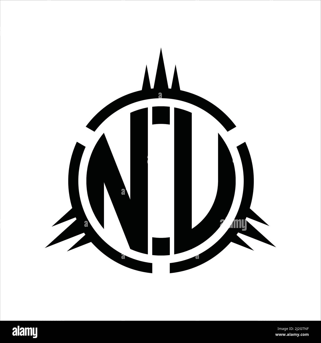 NU Logo monogram isolated on circle element design template Stock ...