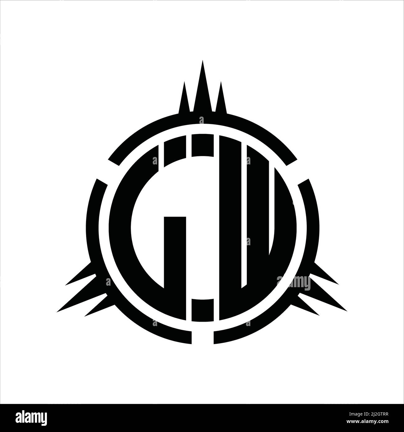 JW Logo monogram isolated on circle element design template Stock ...