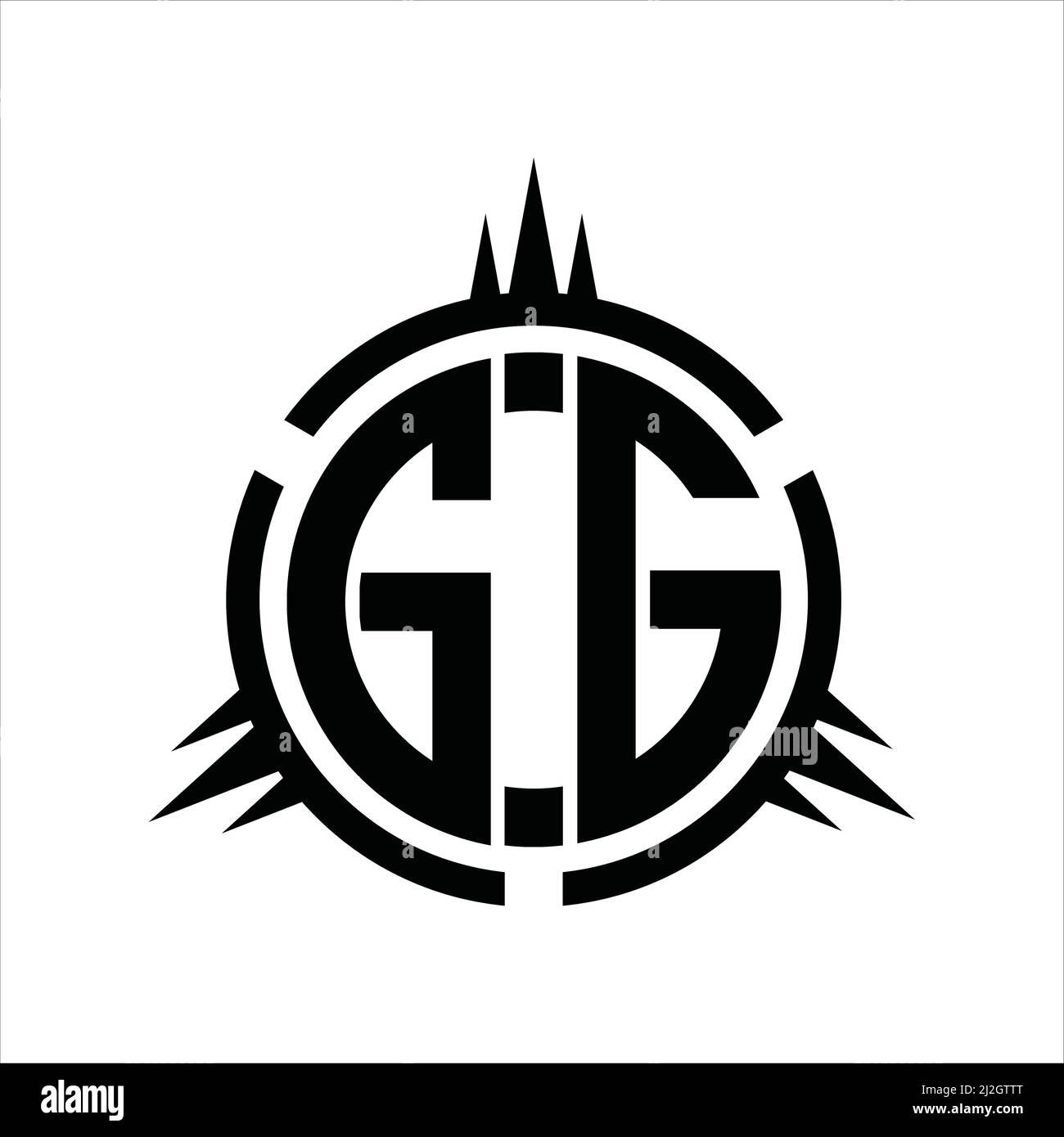 GG Logo monogram isolated on circle element design template Stock ...