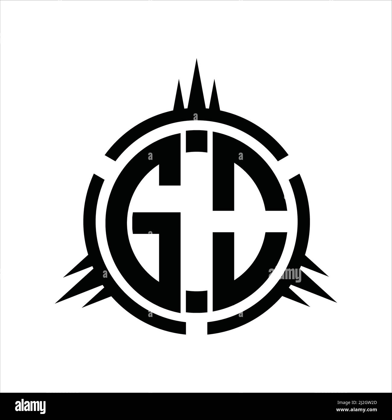 GO Logo monogram isolated on circle element design template Stock ...