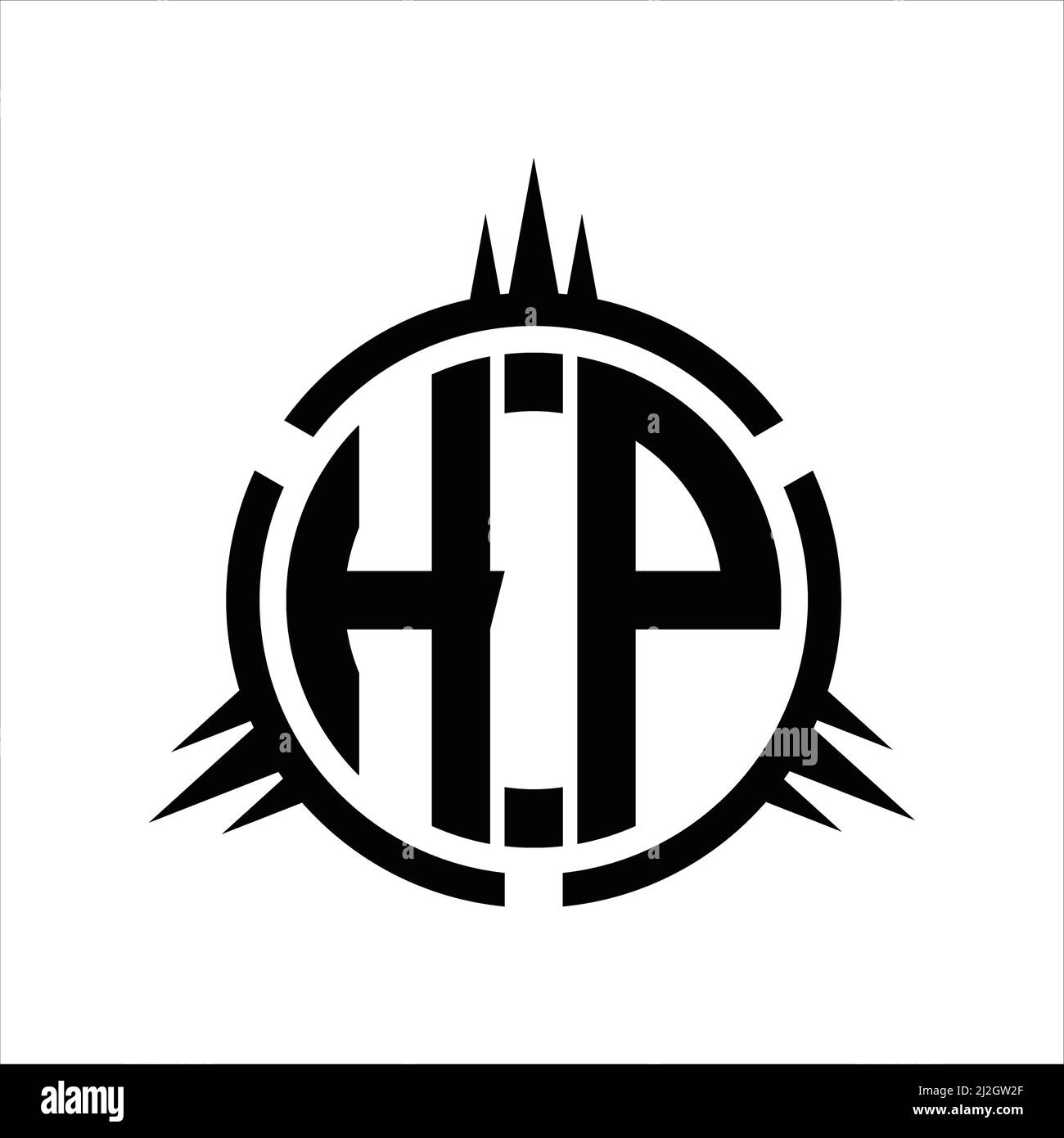 HP Logo monogram isolated on circle element design template Stock ...