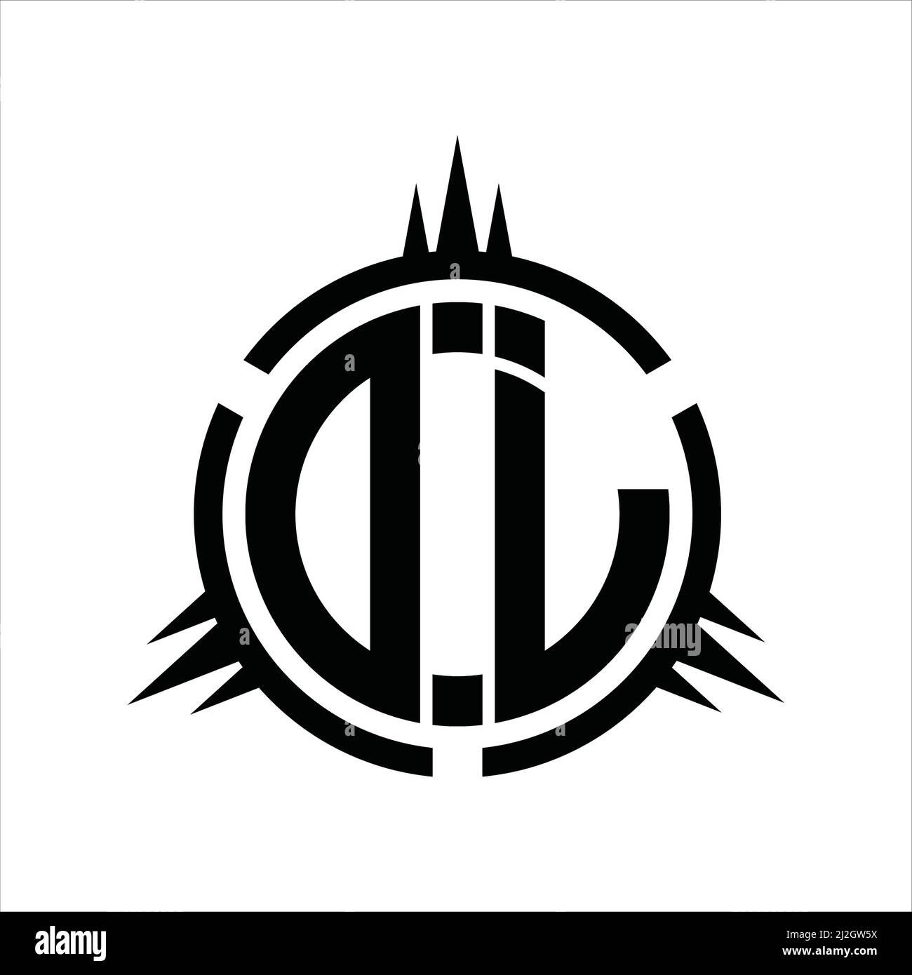 DJ Logo monogram isolated on circle element design template Stock ...