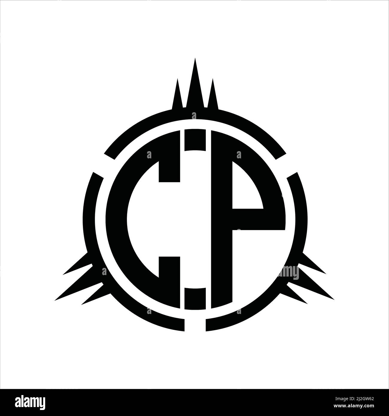 CP Logo monogram isolated on circle element design template Stock ...