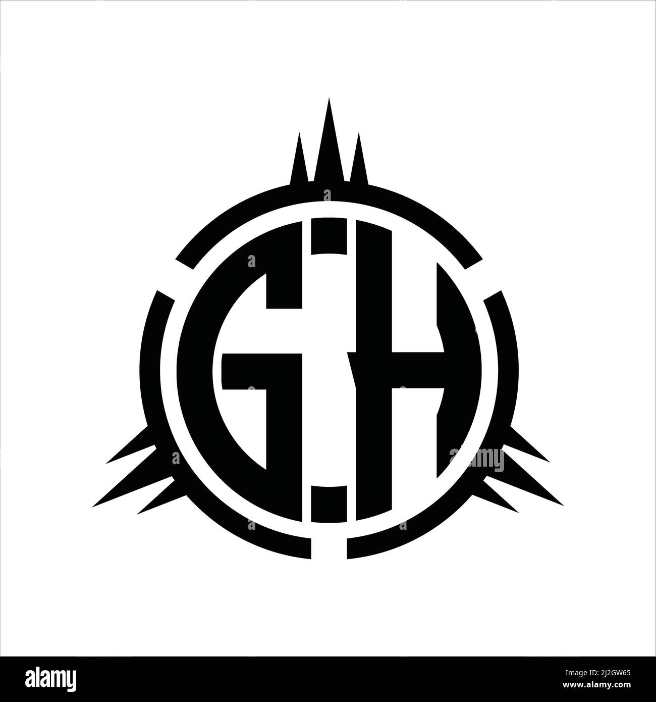 GH Logo monogram isolated on circle element design template Stock ...