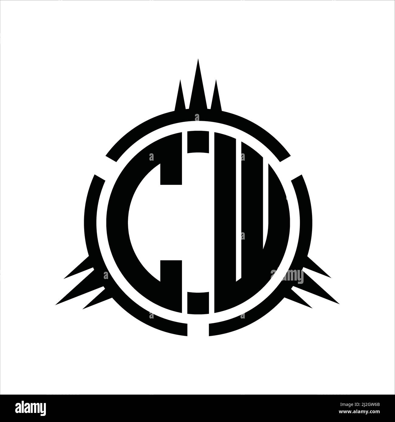 CW Logo monogram isolated on circle element design template Stock ...