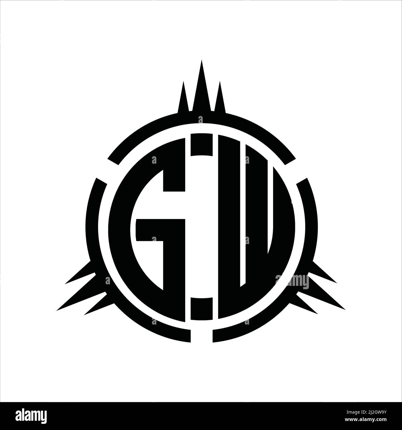 GW Logo monogram isolated on circle element design template Stock ...
