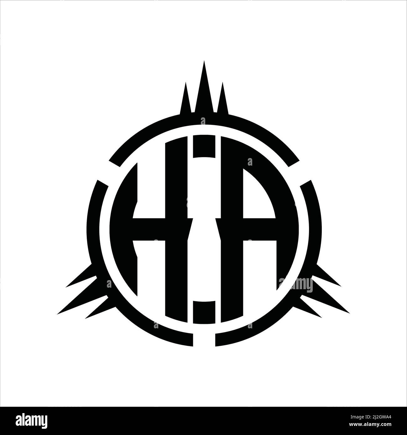 HA Logo monogram isolated on circle element design template Stock ...