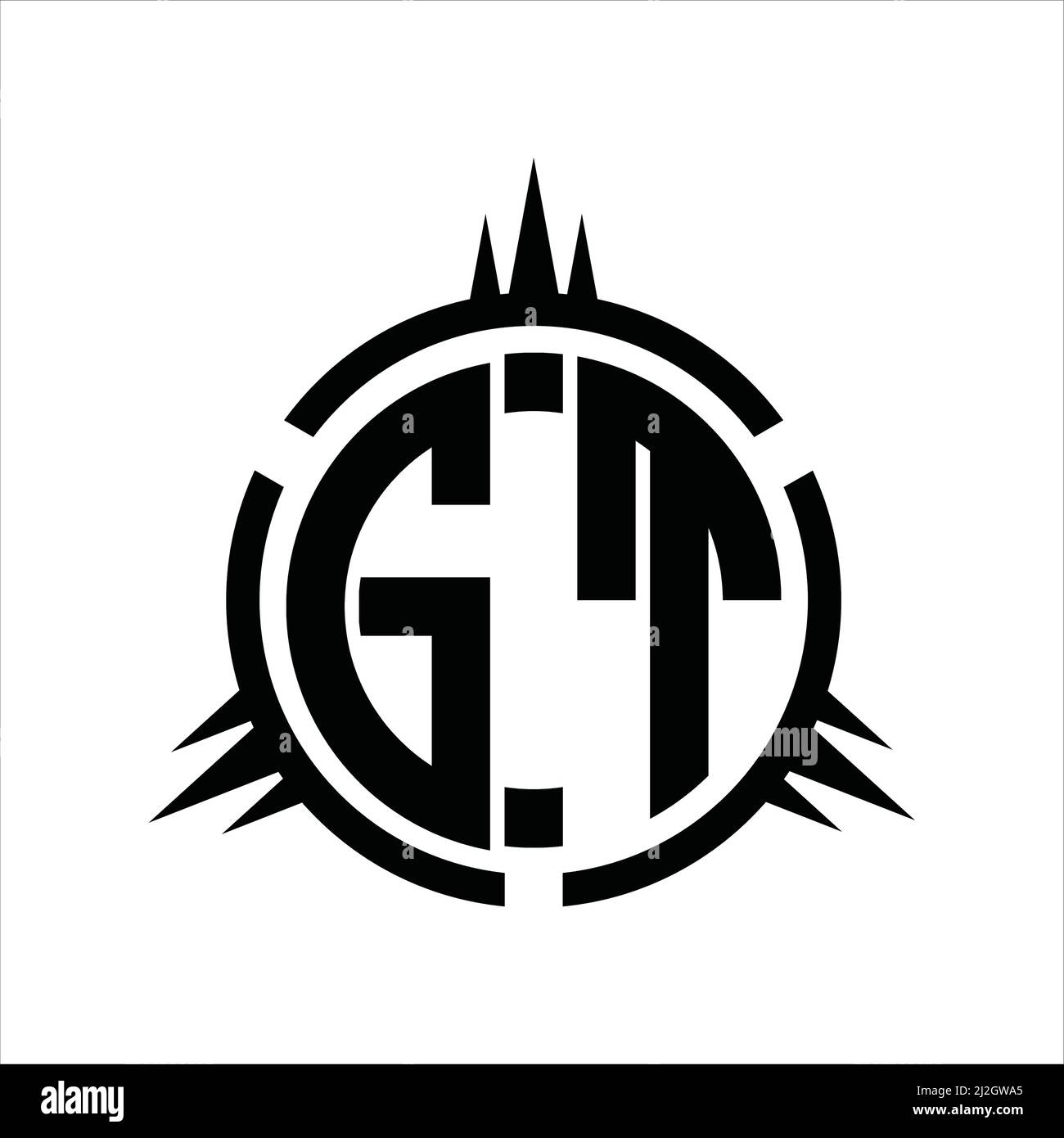 GT Logo monogram isolated on circle element design template Stock ...