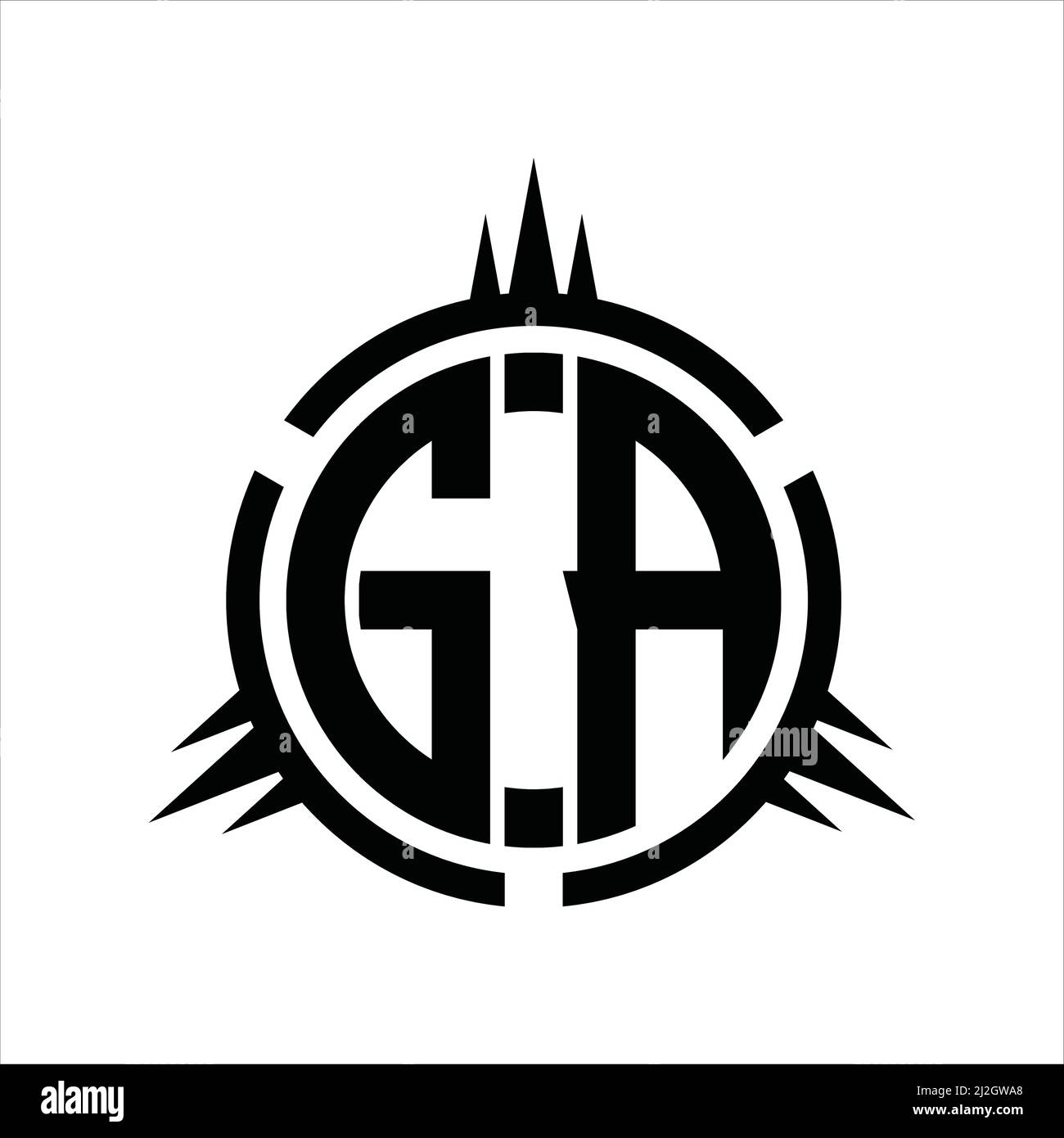 GA Logo monogram isolated on circle element design template Stock ...