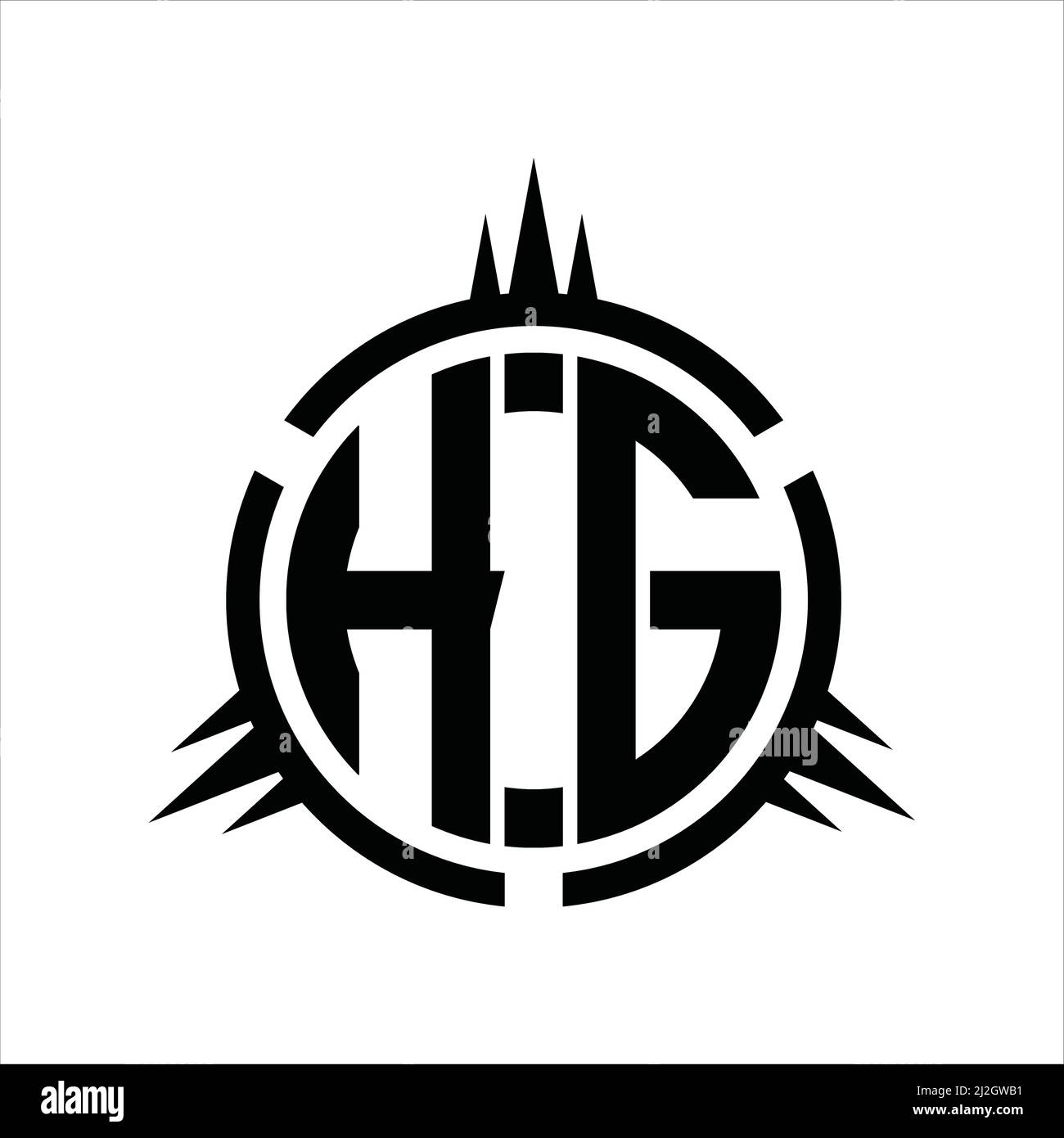 HG Logo monogram isolated on circle element design template Stock ...