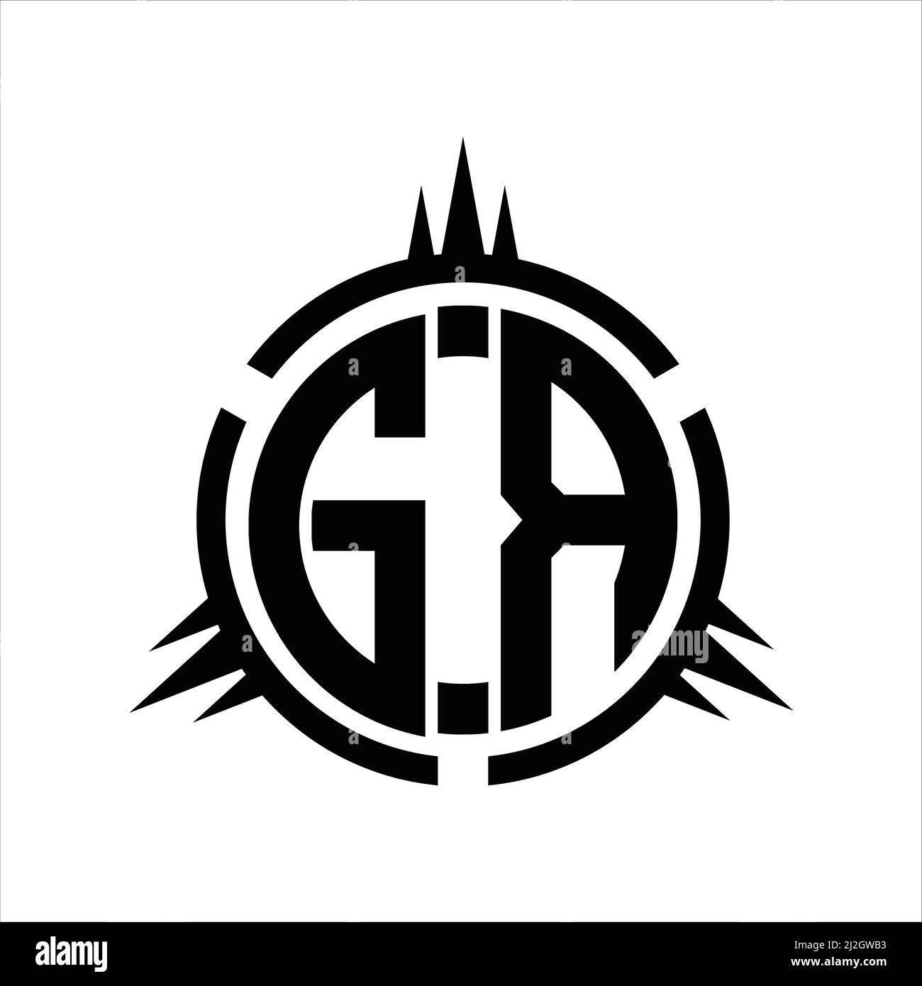 GR Logo monogram isolated on circle element design template Stock ...