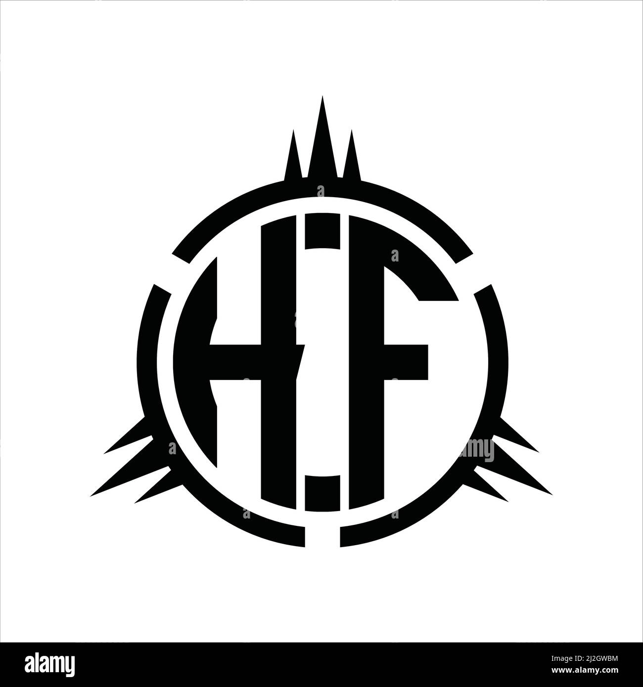 HF Logo monogram isolated on circle element design template Stock ...